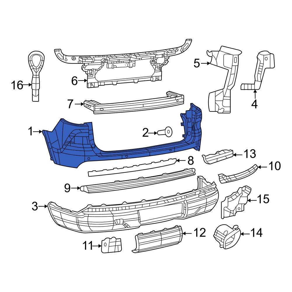 Jeep OE 68580794AA - Rear Upper Bumper Cover
