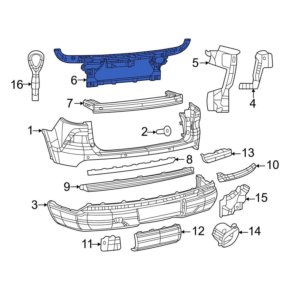 Jeep OE 68408211AC - Rear Bumper Cover Support Rail