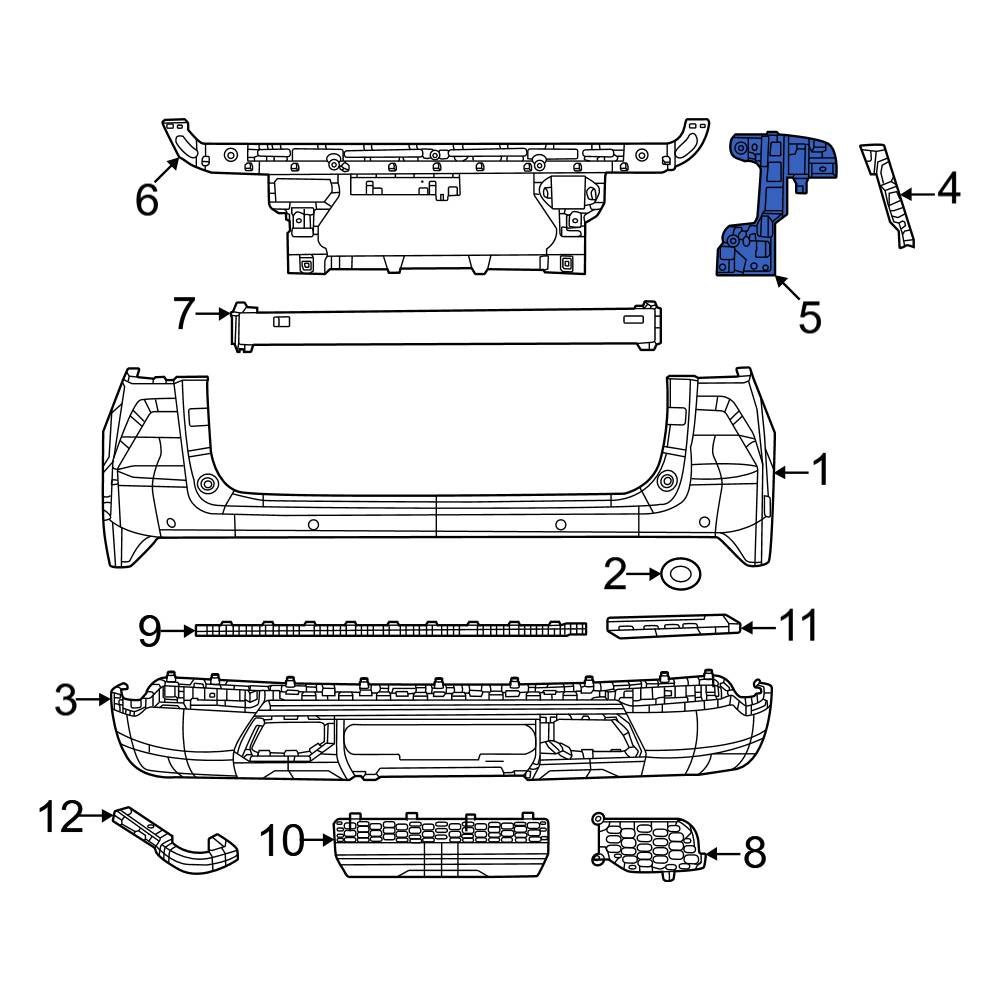 Jeep OE 68408214AA - Right Lower Bumper Cover Bracket