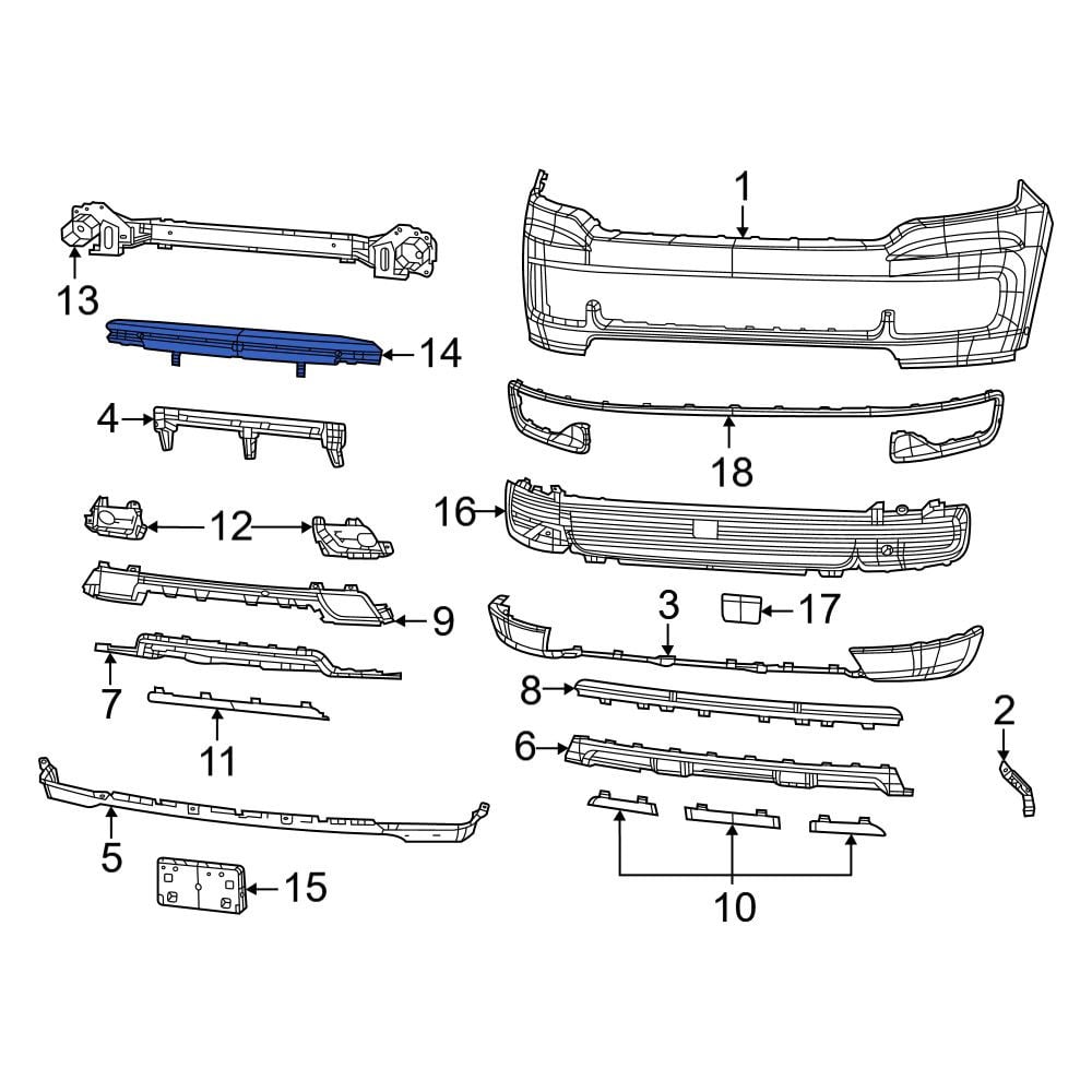Jeep OE 68429715AB - Front Bumper Impact Absorber
