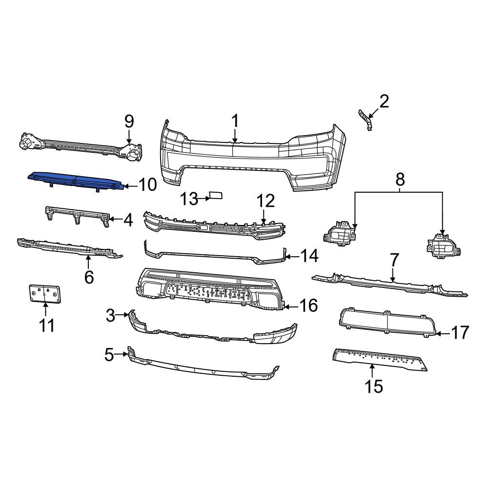 Jeep OE 68490720AC - Front Bumper Impact Absorber