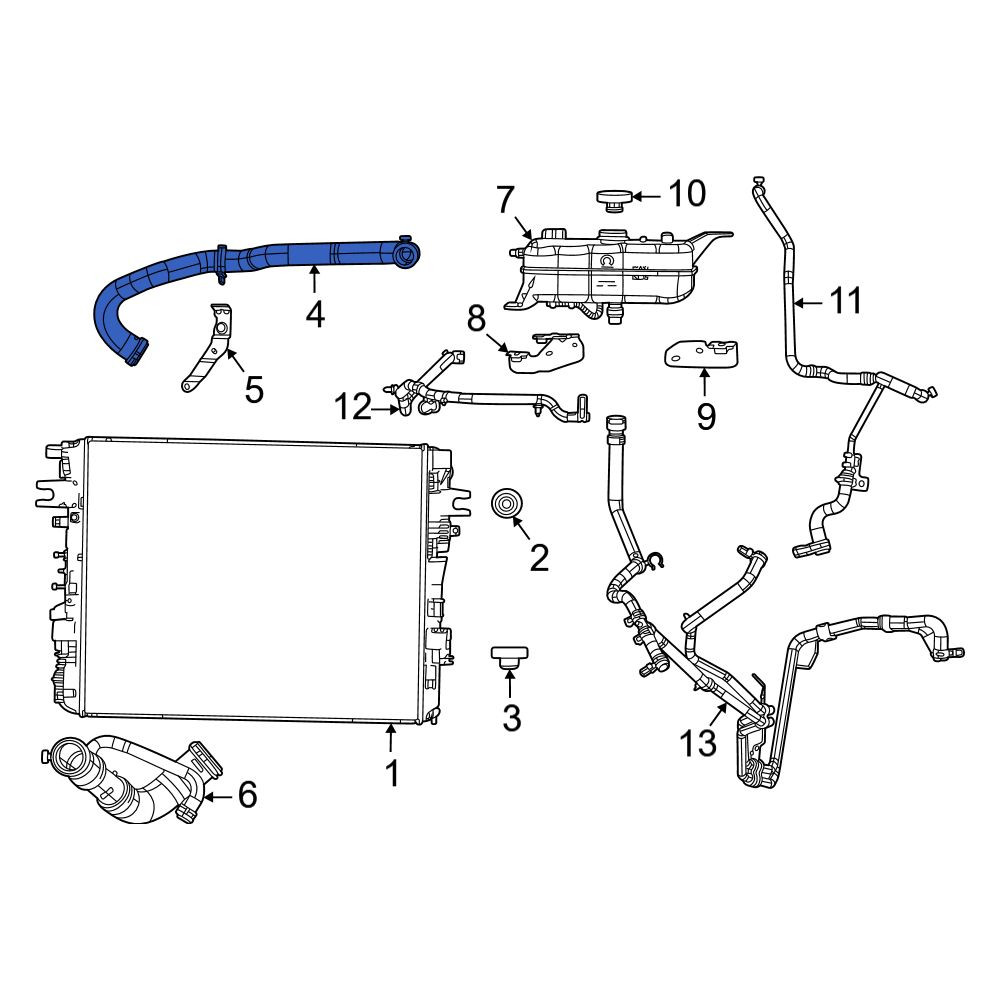 Jeep OE 68425465AA - Upper Radiator Coolant Hose