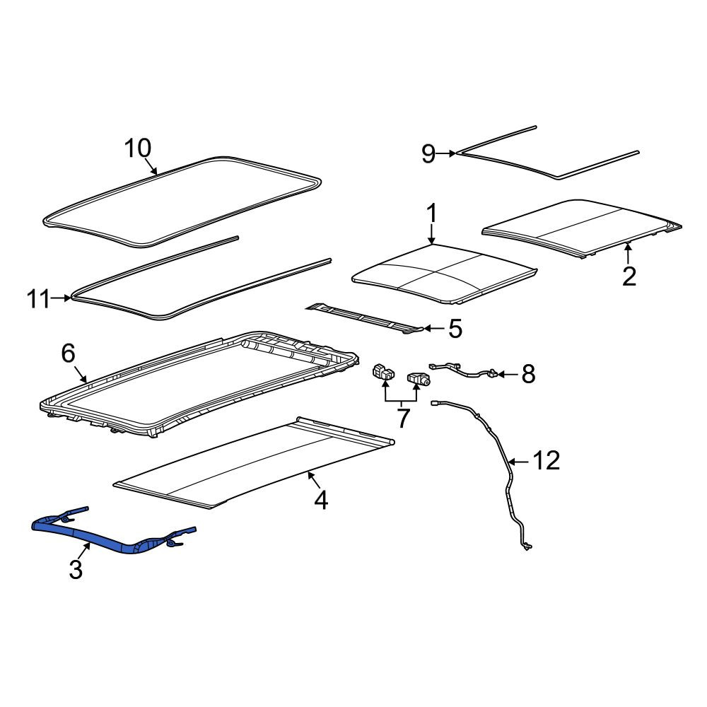 Jeep OE 68357676AB - Sunroof Deflector
