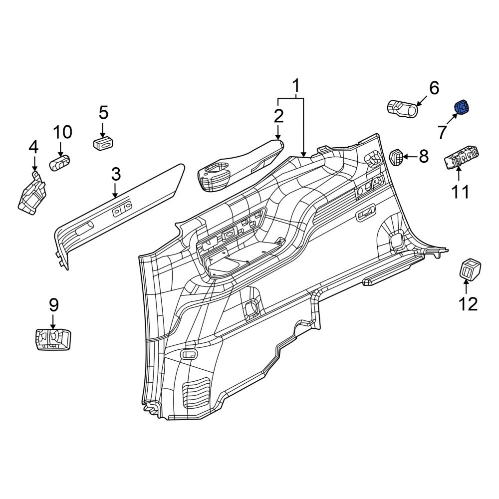 Jeep OE 68427303AA - Rear Right 12 Volt Accessory Power Outlet Cover