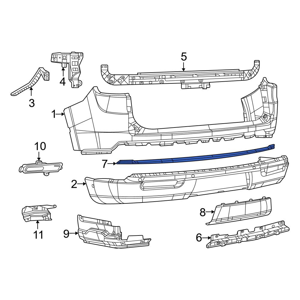 Jeep OE 6UJ68SZLAB - Rear Bumper Trim