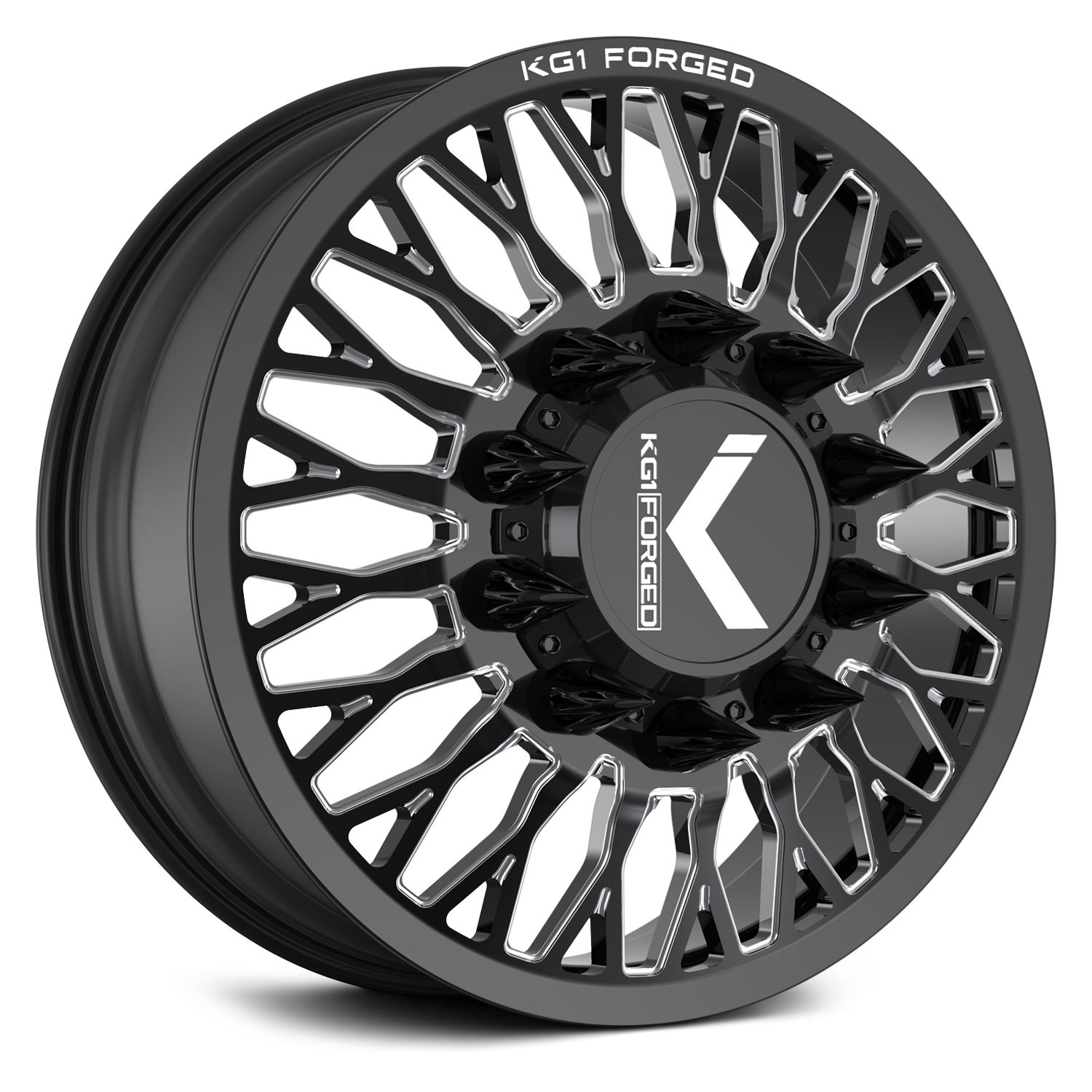 KG1 FORGED® KD049 JACKED-D Wheels - Gloss Black with Milled Accents Rims