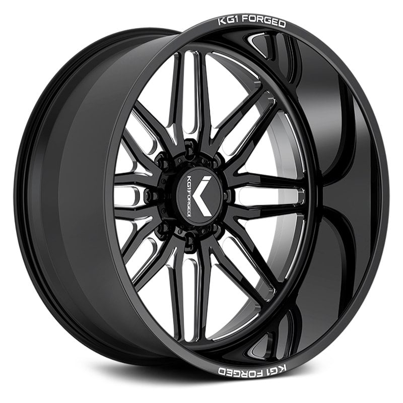 KG1 FORGED® KF002 ARISTO 8 Wheels - Gloss Black with Milled Accents Rims