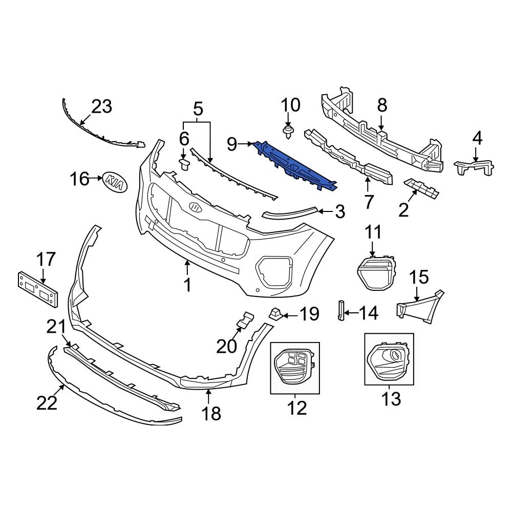 Kia OE 86361D9100 - Front Radiator Support Access Cover