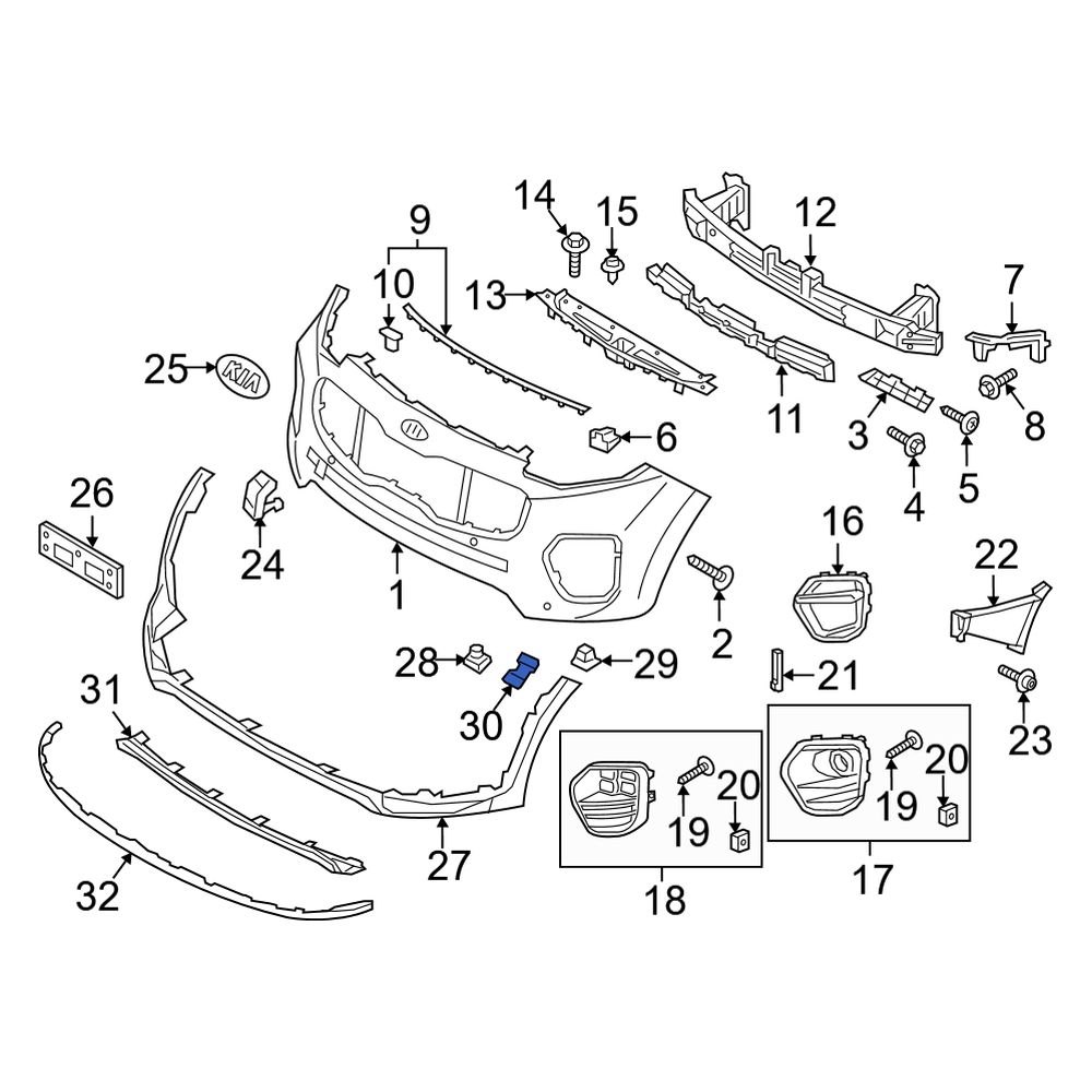 Kia OE 86554D9000 - Right Valance Panel Bracket