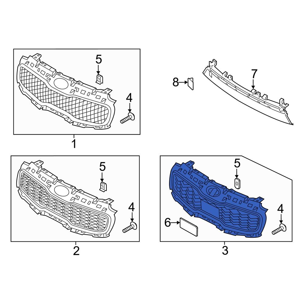 Kia OE 86350D9620 - Front Upper Grille