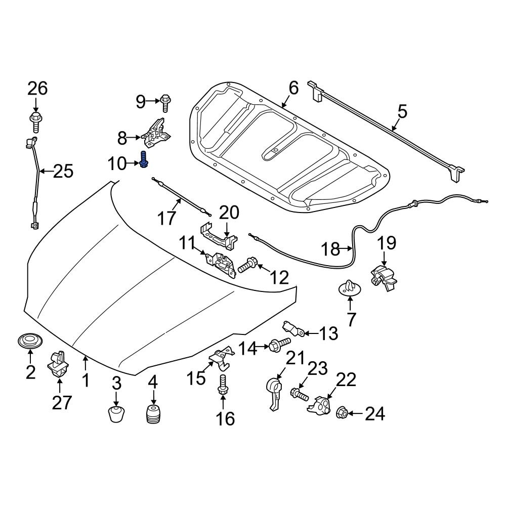 Kia OE 7915222000 - Lower Hood Hinge Bolt