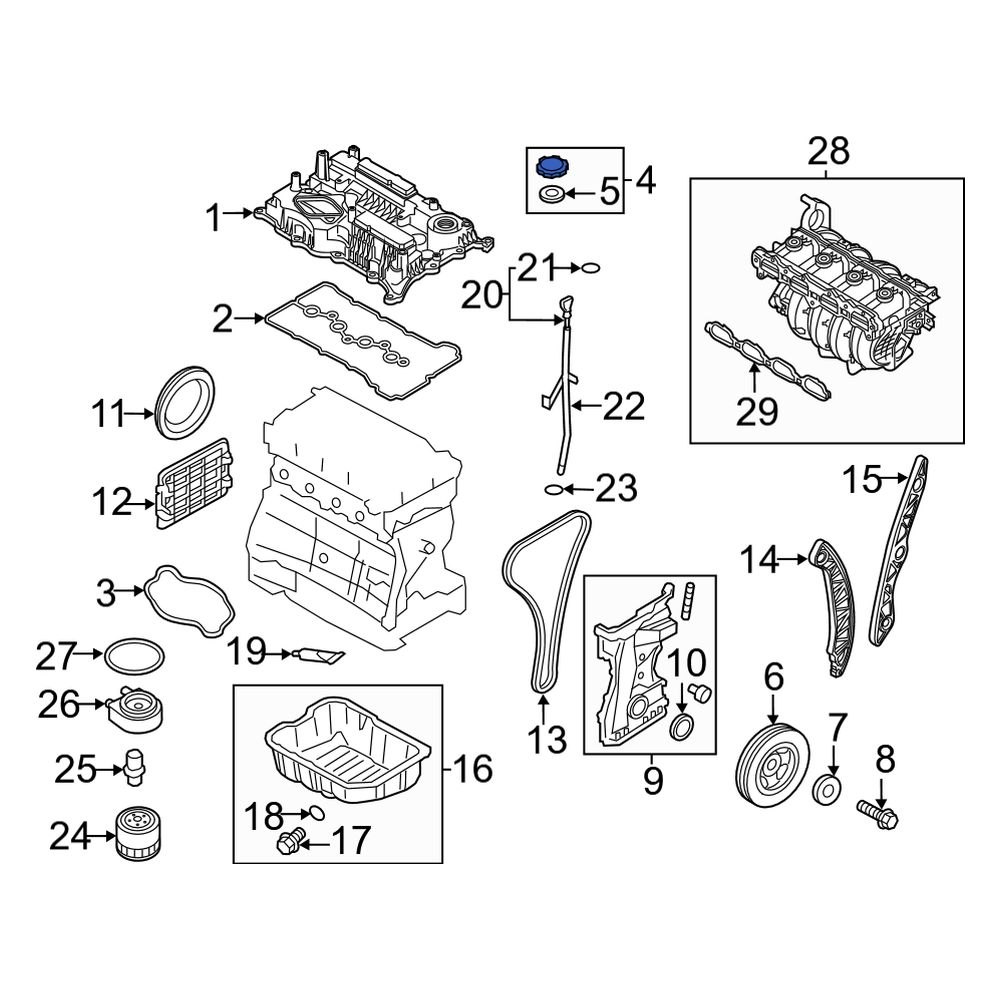 Kia OE 2651026611 - Engine Oil Filler Cap