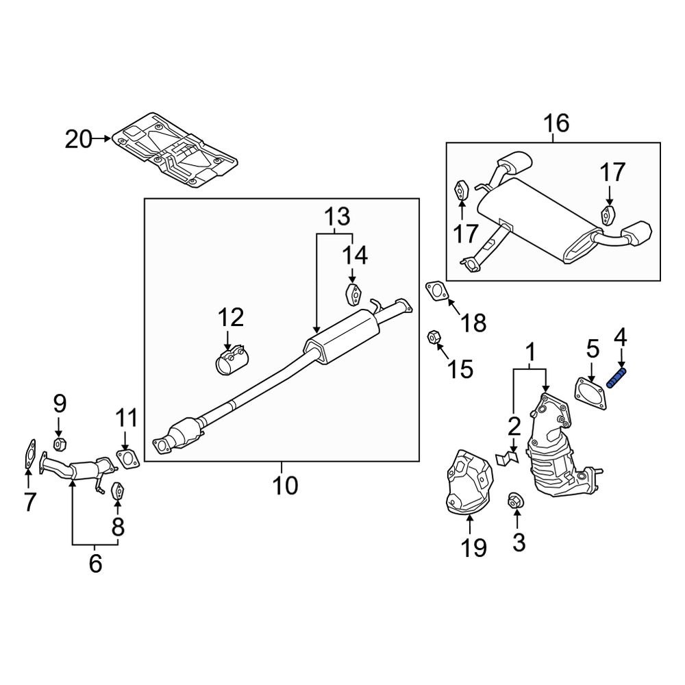 Kia OE 282332GTA1 - Catalytic Converter Stud