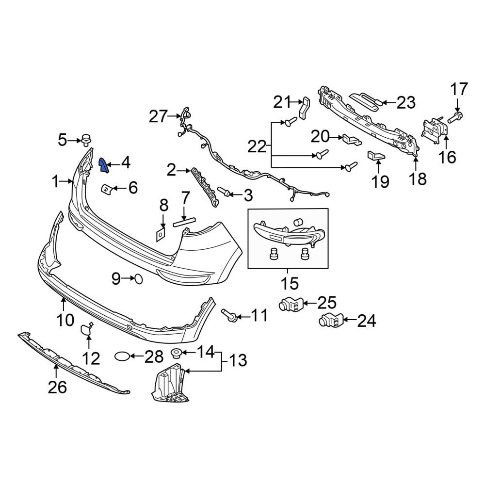 Kia OE 86616D9000 - Rear Right Bumper Cover Stay
