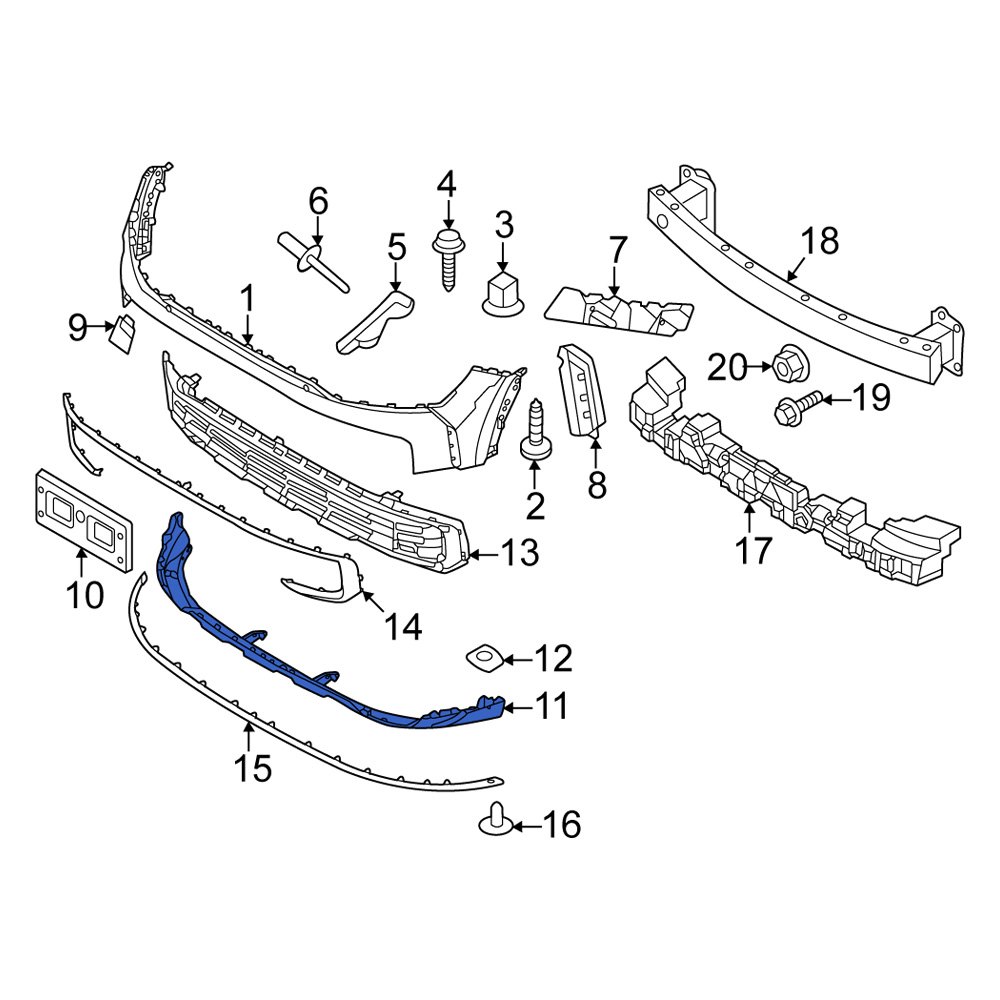 Kia OE 86512P1000 - Front Lower Bumper Cover