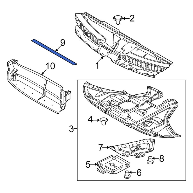 Kia OE 29150N9010 - Front Upper Radiator Support Air Deflector