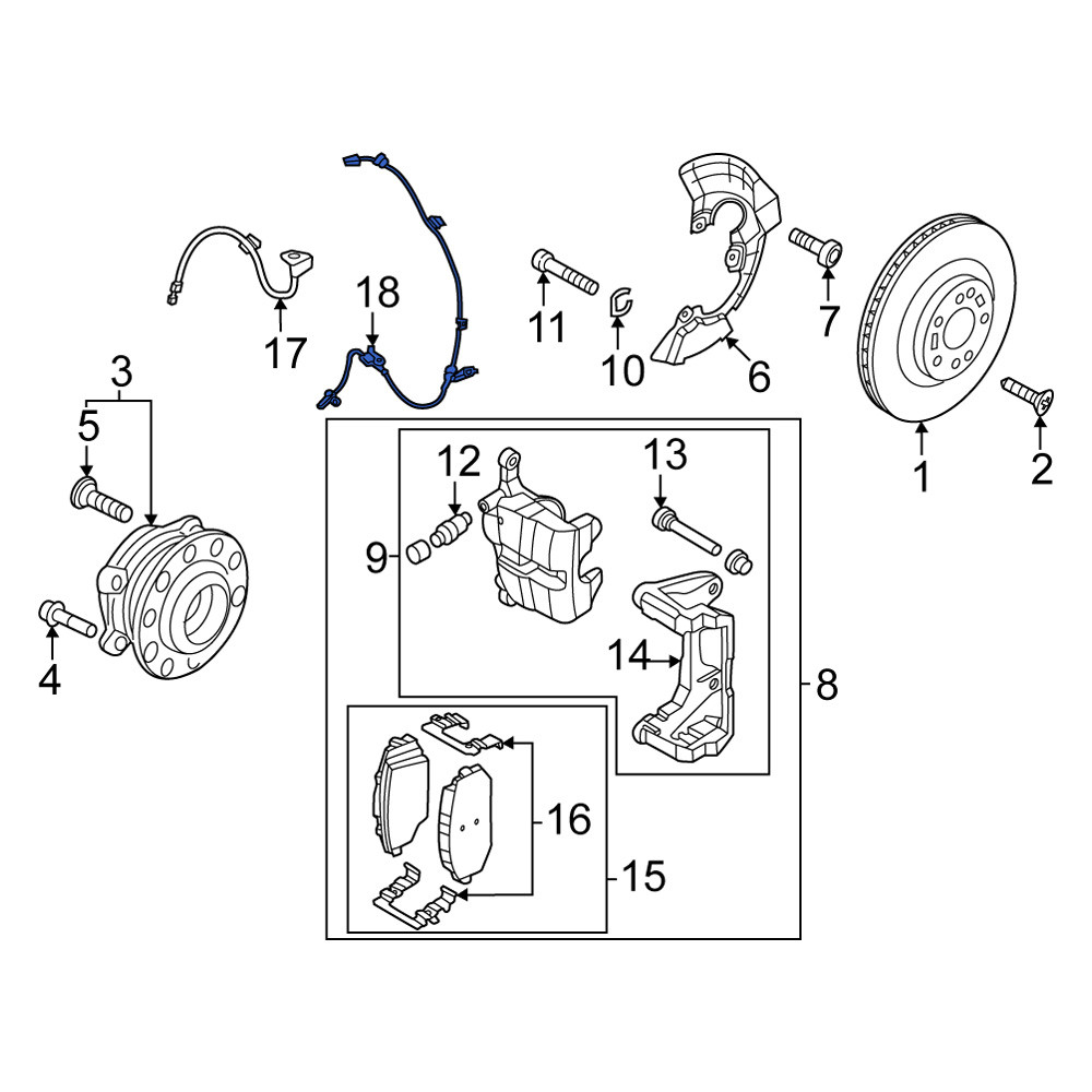 Kia OE 58940N9000 - Front Right ABS Wheel Speed Sensor
