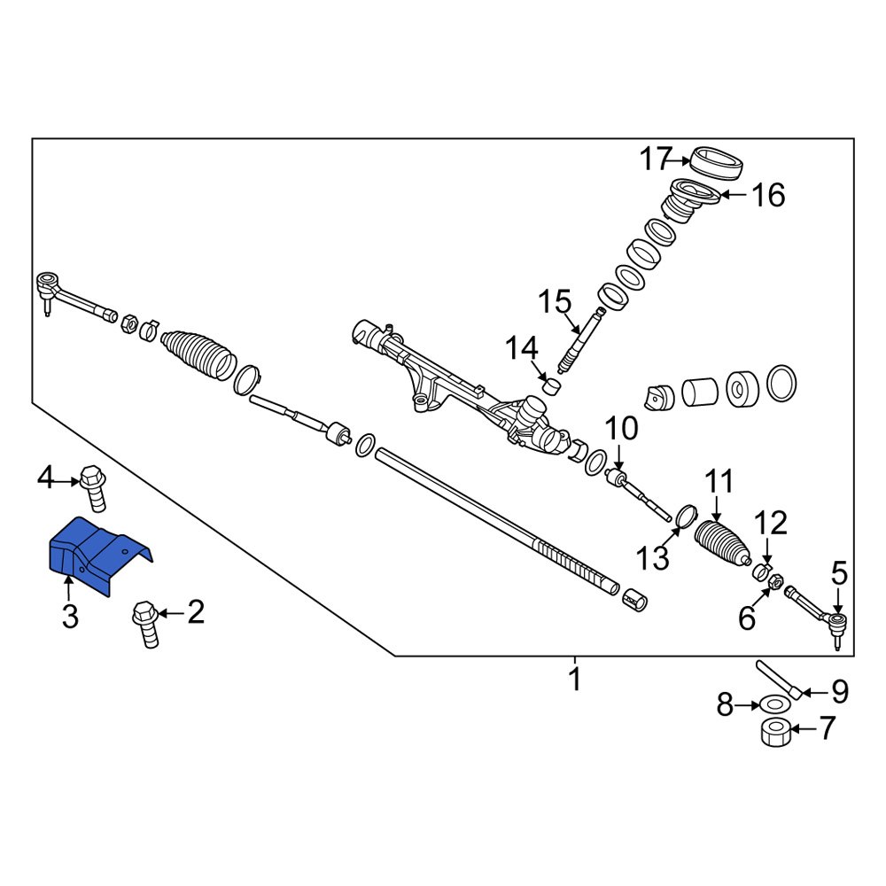 Kia OE 57280P4000 - Front Rack and Pinion Heat Shield