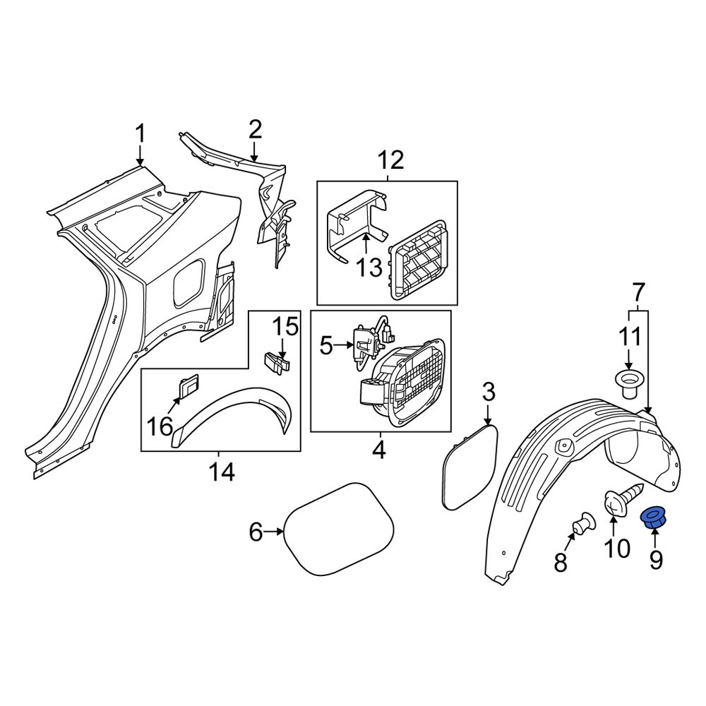 Kia OE 8414526001 - Fender Liner Nut