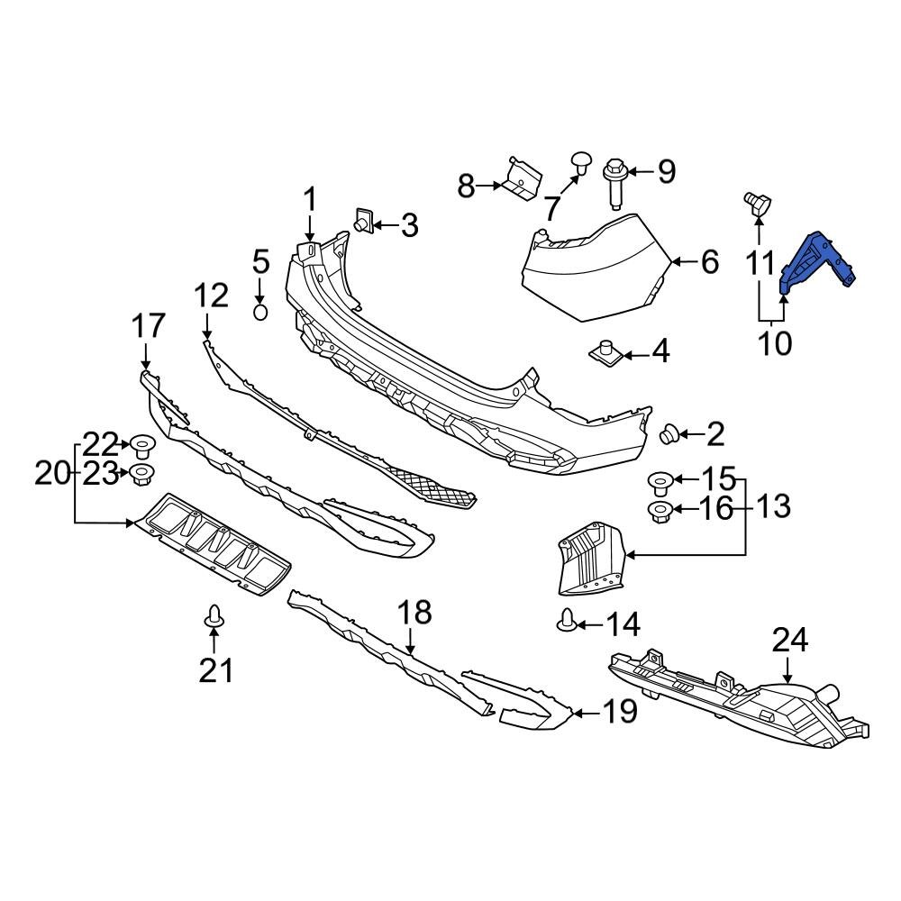 Kia OE 86651P1000 - Rear Left Bumper Cover Bracket