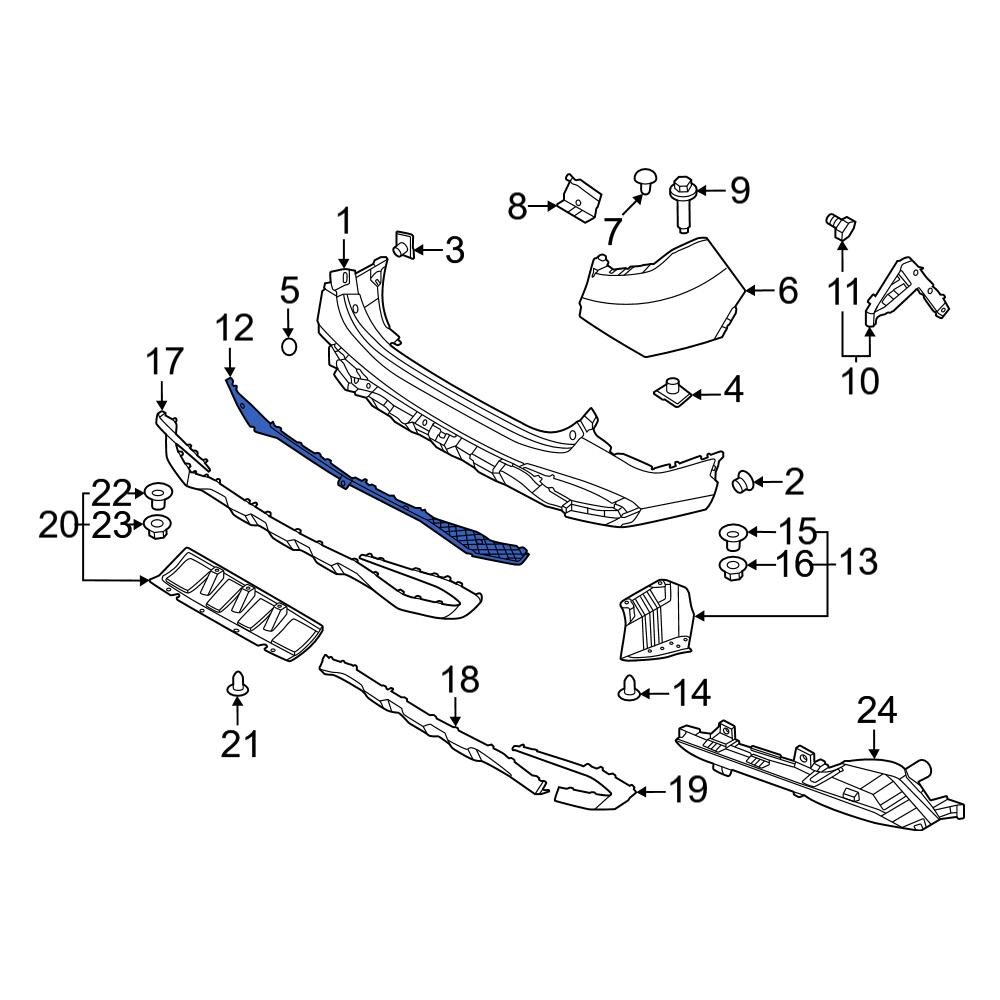 Kia OE 86696P1100 - Rear Bumper Cover Spacer Panel