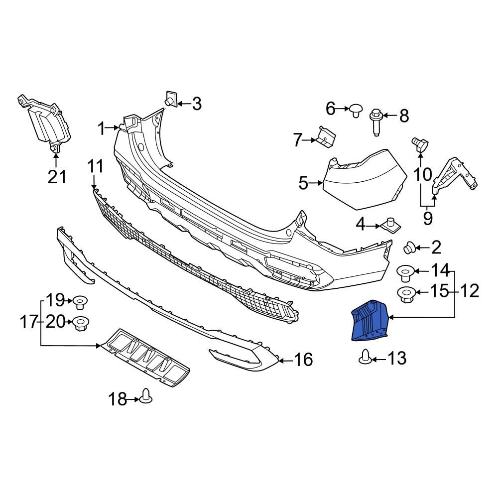 Kia OE 86677DW000 - Rear Right Bumper Splash Shield