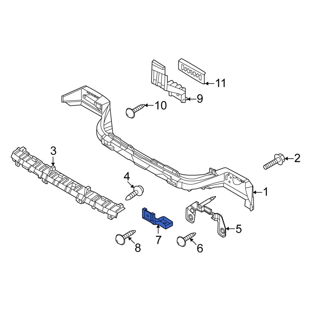 Kia OE 86636DW000 - Rear Lower Bumper Impact Bar Brace