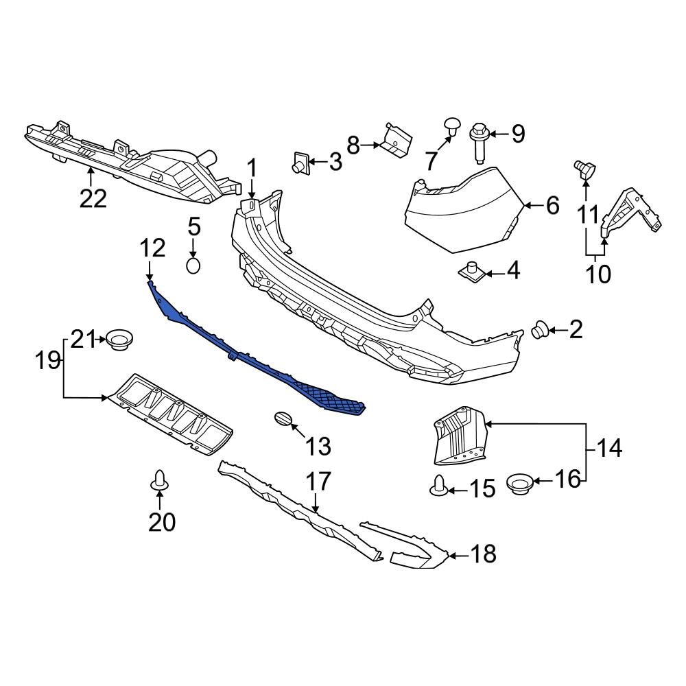 Kia OE 86696P1100 - Rear Bumper Cover Spacer Panel