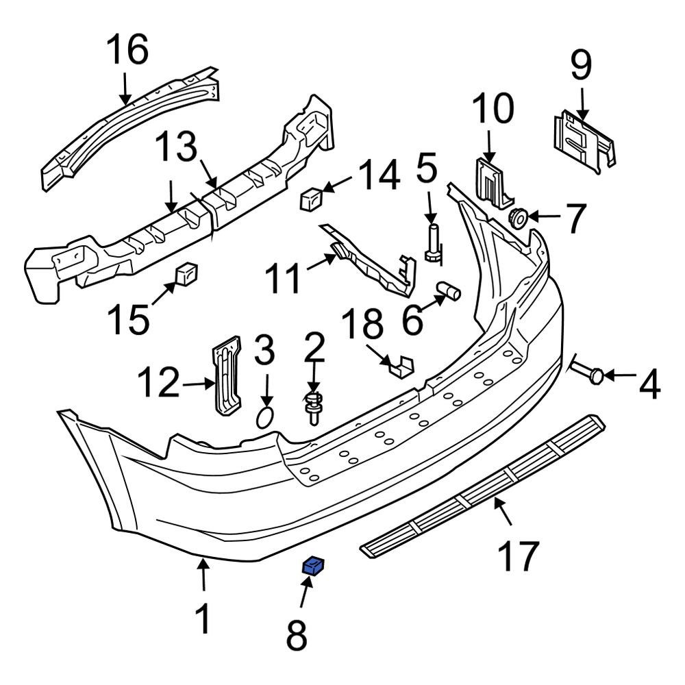 Kia OE 1491005000 - Bumper Cover Nut