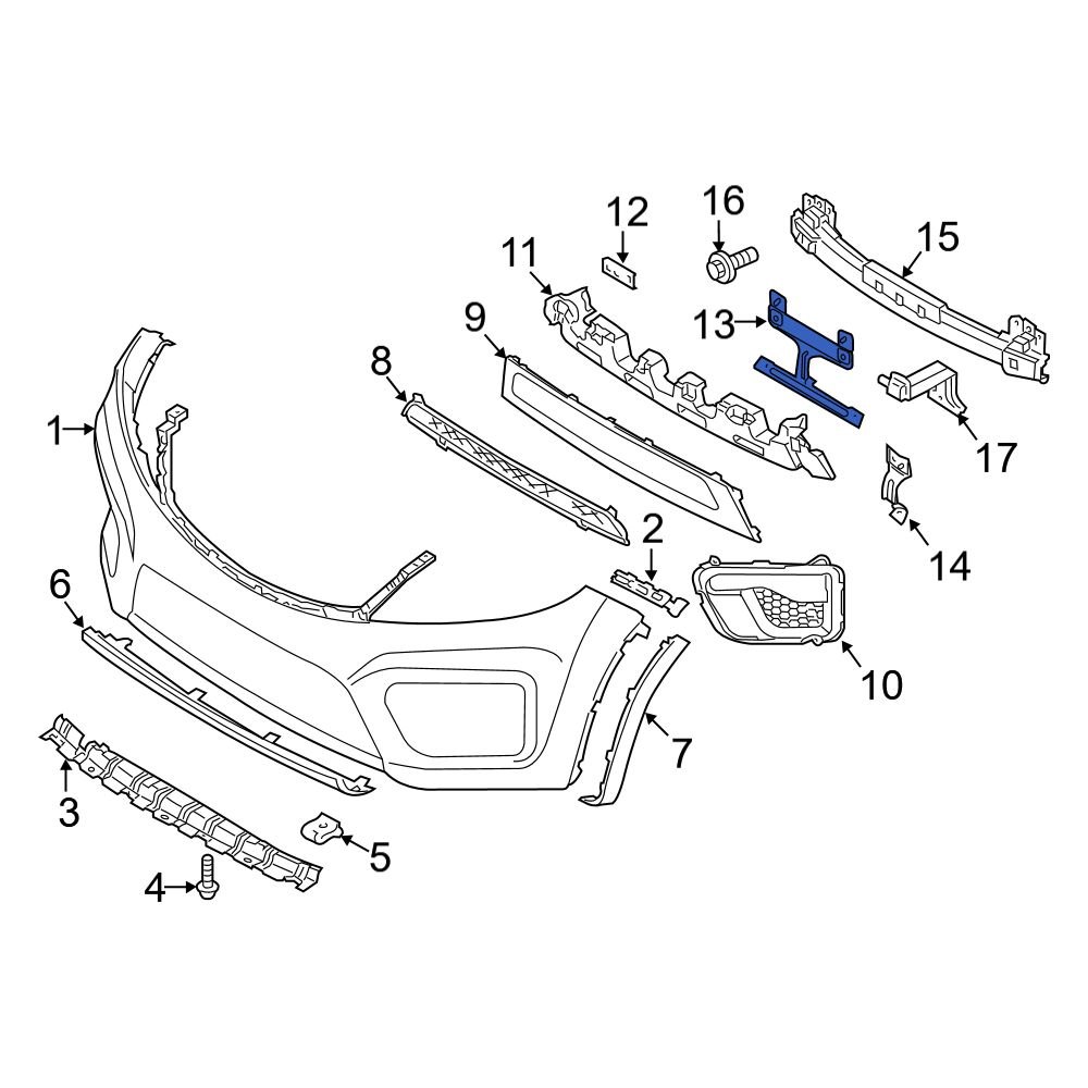 Kia OE 866542P000 - Rear Right Bumper Cover Bracket