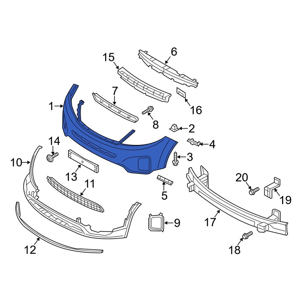 Kia OE 865111U500 - Front Upper Bumper Cover