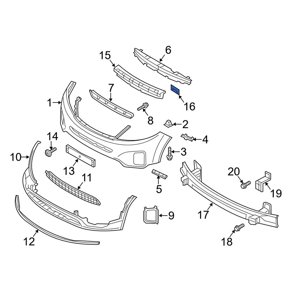 Kia OE 865931U200 - Front Bumper Impact Absorber Clip