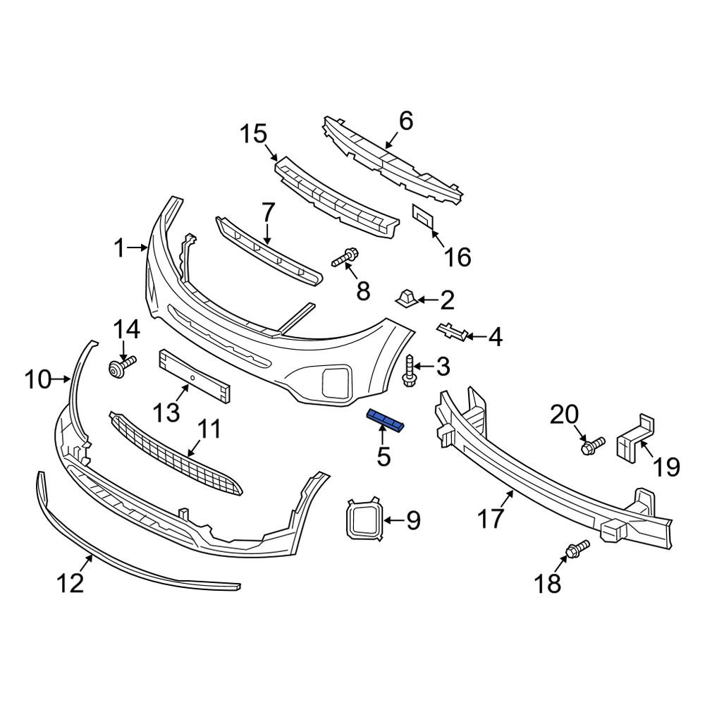Kia OE 865772P000 - Front Left Bumper Cover Reinforcement