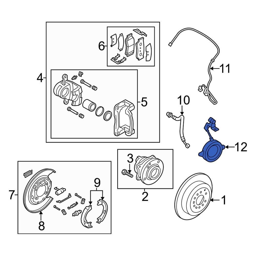 Kia OE 52751B8100 - Rear ABS Wheel Speed Sensor