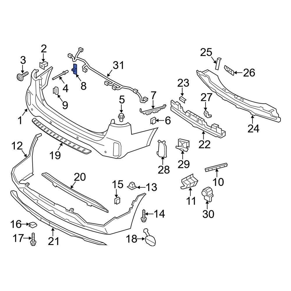 Kia OE 866542P000 - Rear Right Bumper Cover Bracket