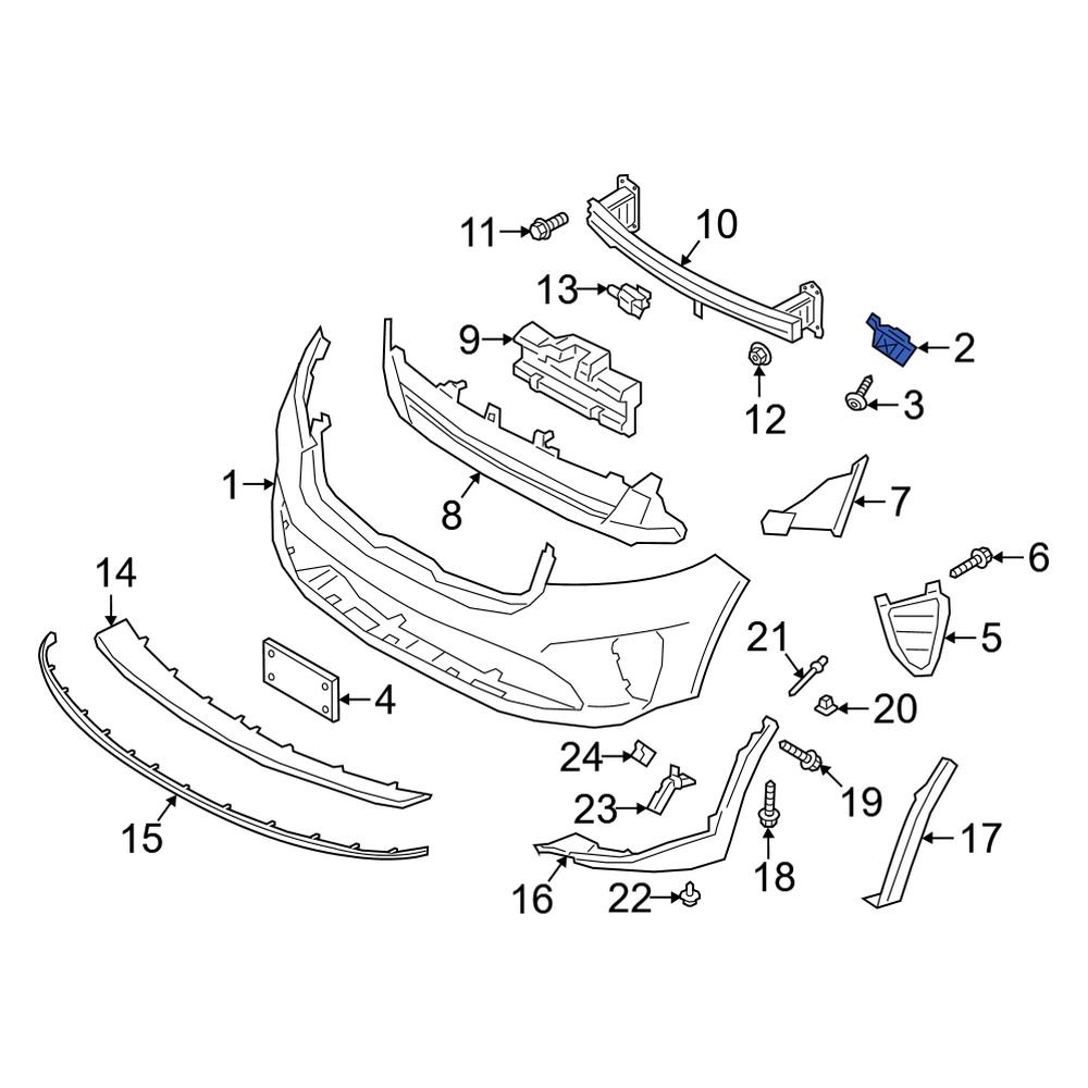 Kia OE 86513C6000 - Left Bumper Cover Bracket