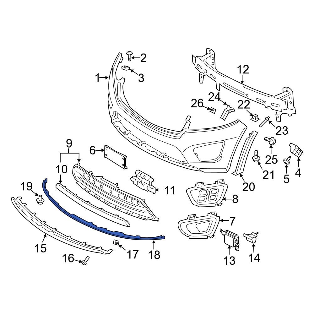 Kia OE 86567C6200 - Front Stone Deflector