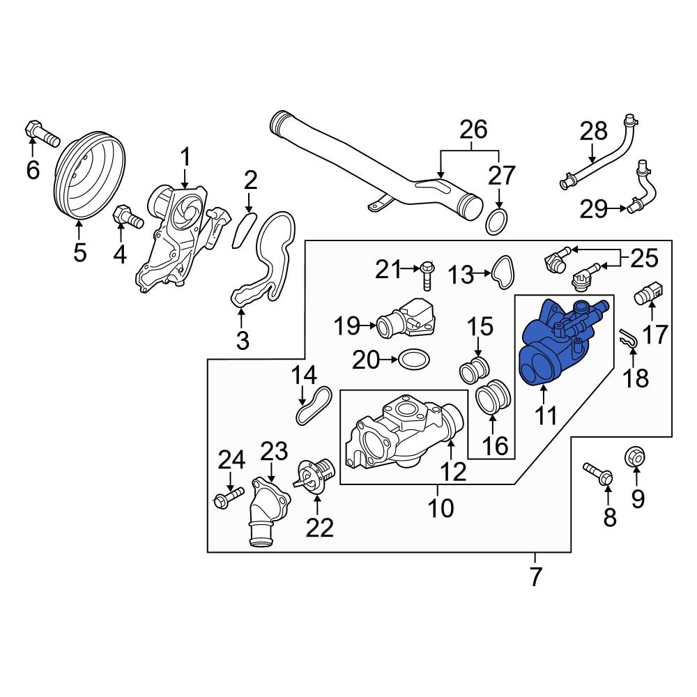 Kia OE 256313CAA0 - Upper Engine Coolant Thermostat Housing