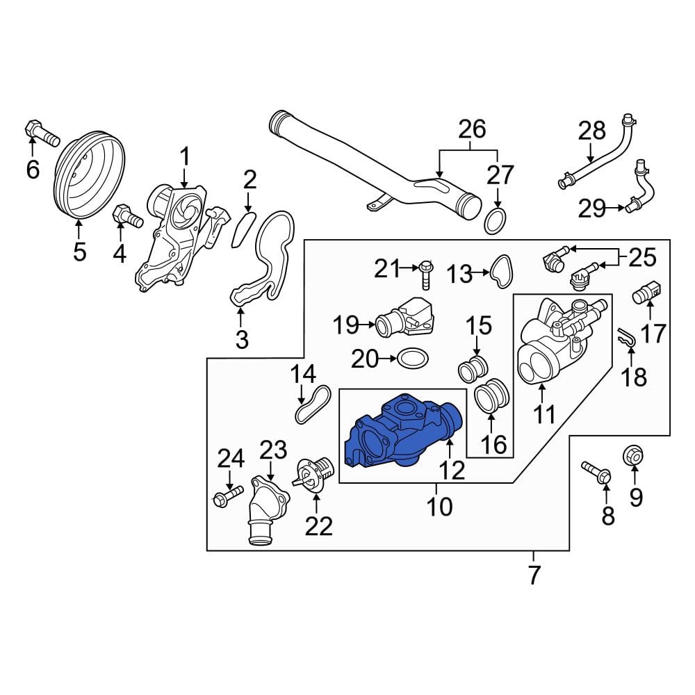 Kia OE 256313CAA0 - Upper Engine Coolant Thermostat Housing