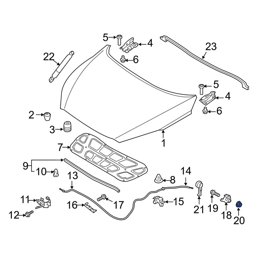Kia OE 8138538000 - Hood Release Handle Grommet