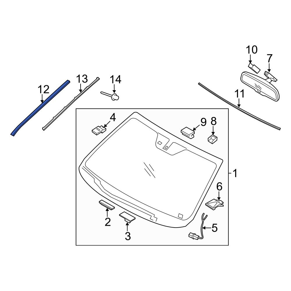Kia OE 86131C5000 - Front Left Windshield Molding