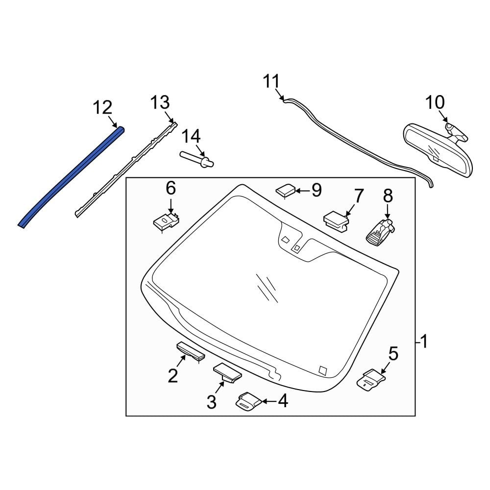 Kia OE 86131C5000 - Front Left Windshield Molding