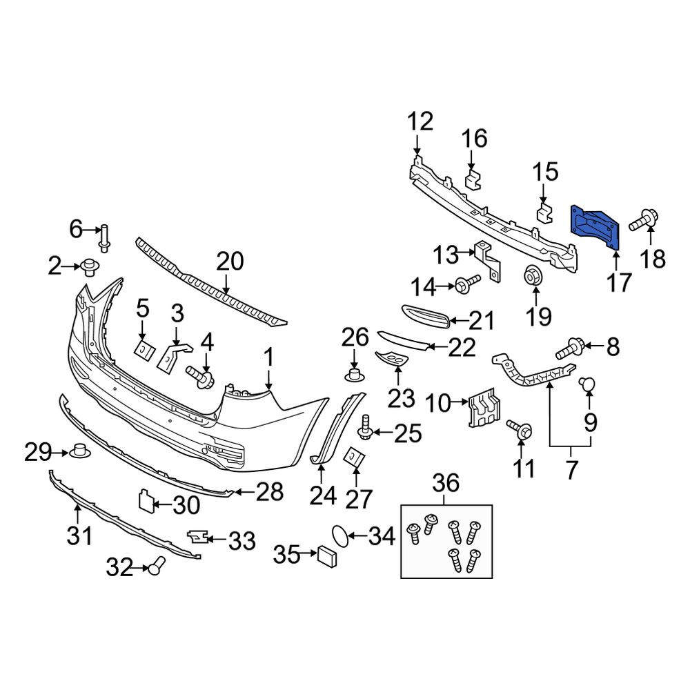 Kia OE 86641C6000 - Center Left Bumper Impact Bar Bracket