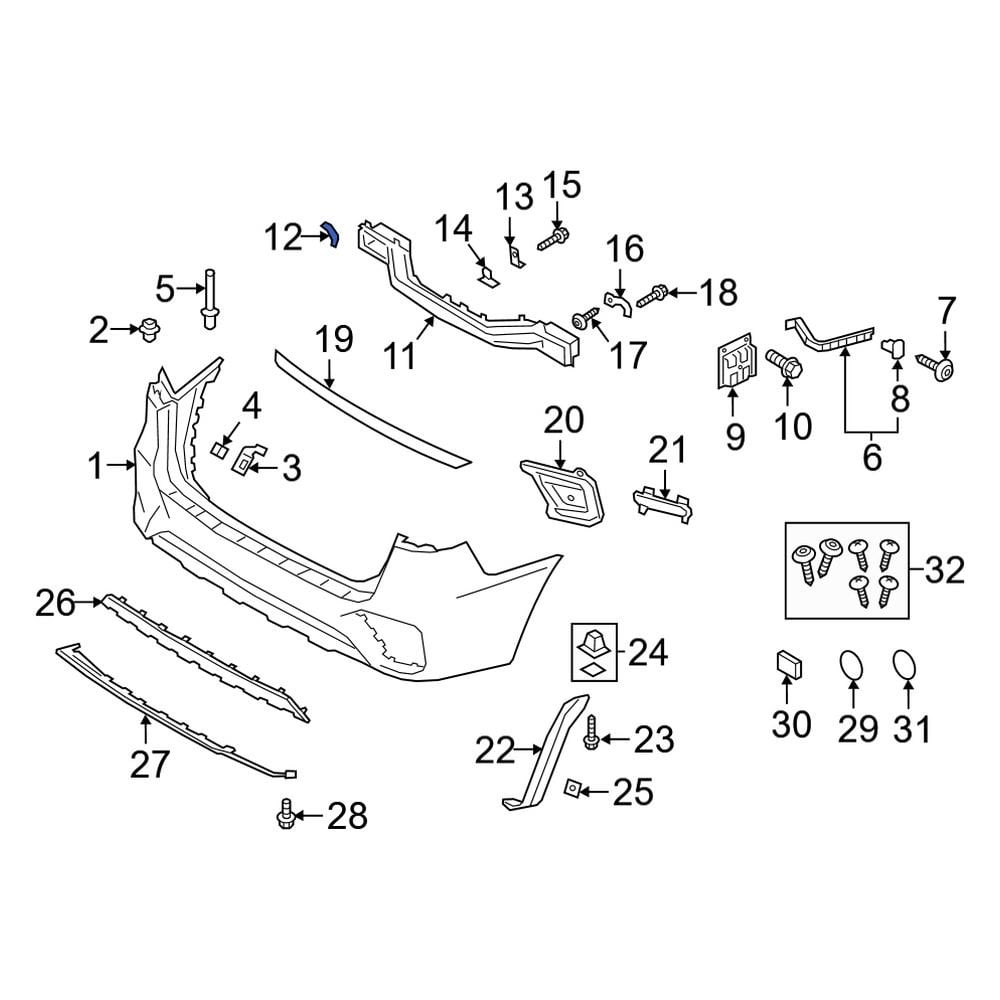 Kia OE 86633C6800 - Rear Upper Bumper Impact Bar Bracket