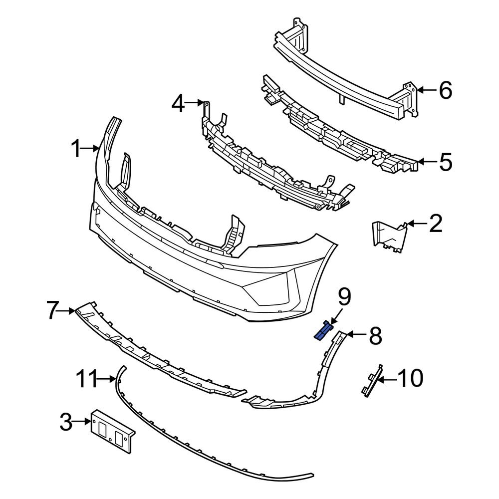 Kia OE 86556P2000 - Right Bumper Molding Bracket
