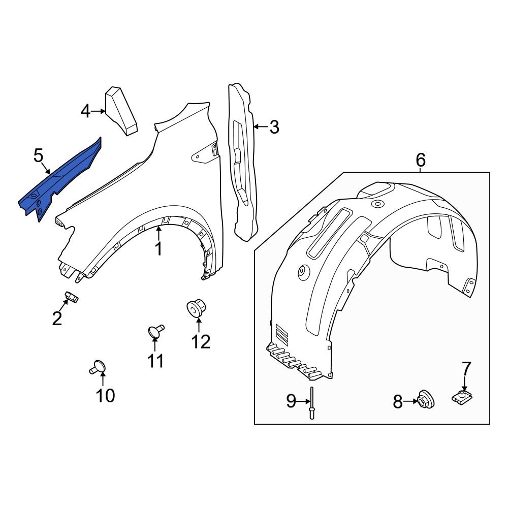 Kia OE 84159R5000 - Front Left Fender Filler Panel