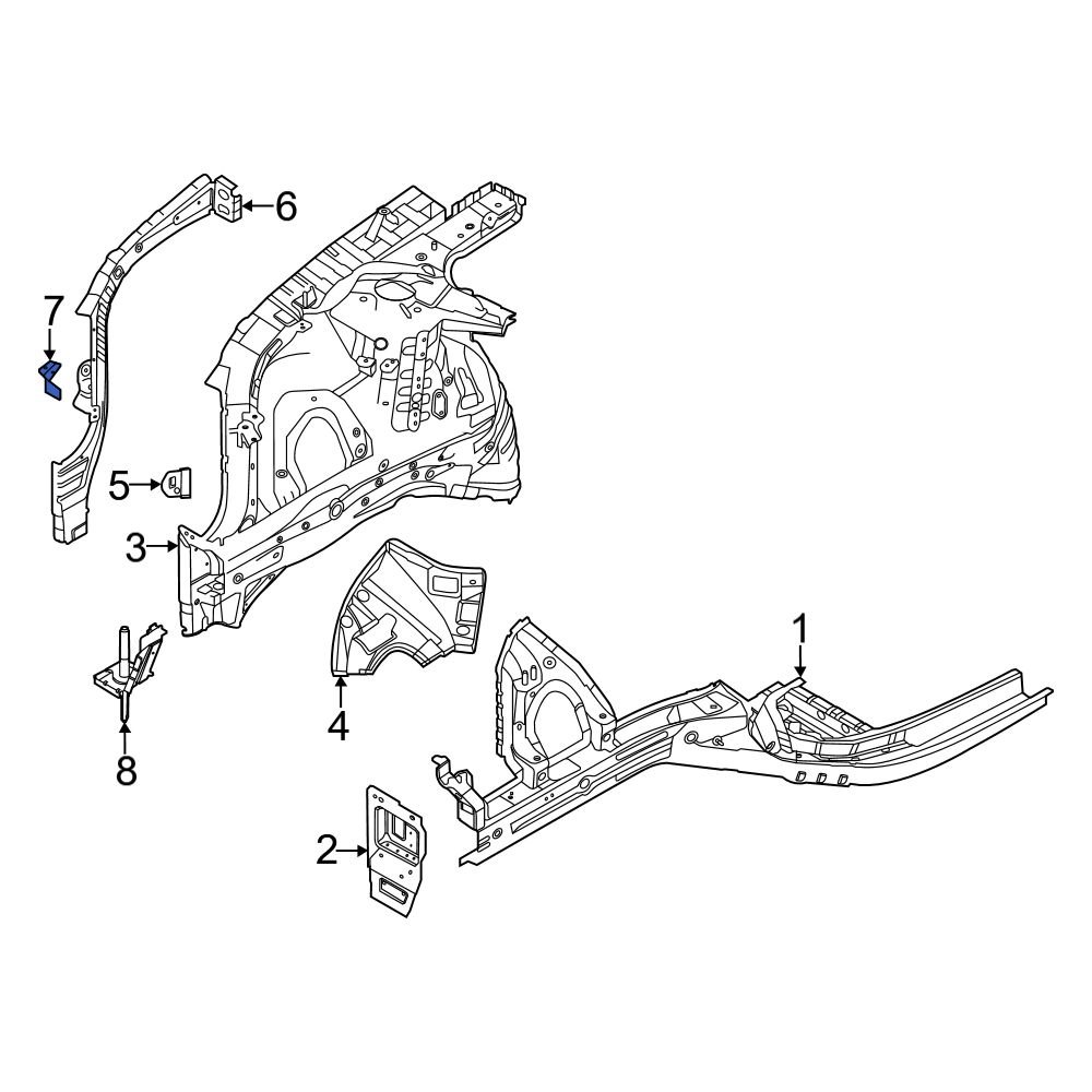 Kia OE 86551R5000 - Left Fender Bracket