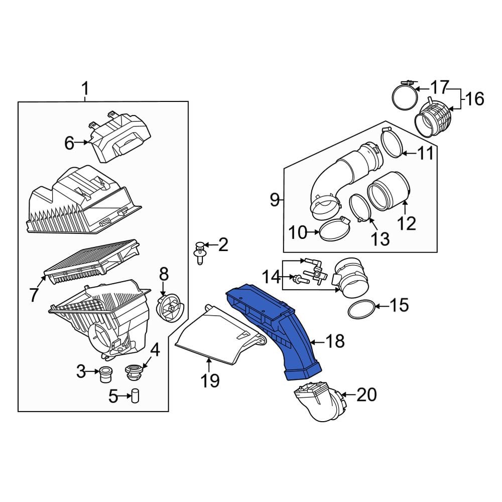Kia OE 28210P2000 - Front Center Engine Air Intake Hose