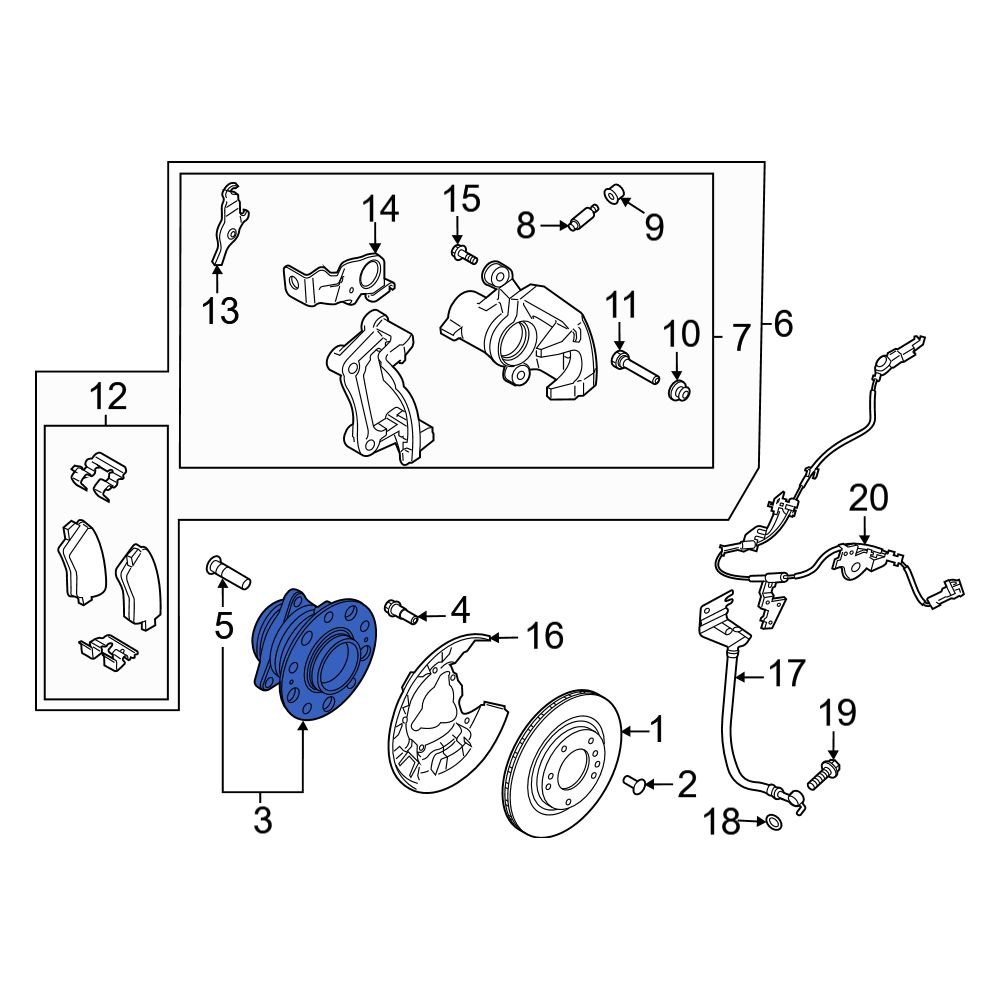Kia OE 51750S1000 - Front Wheel Bearing and Hub Assembly