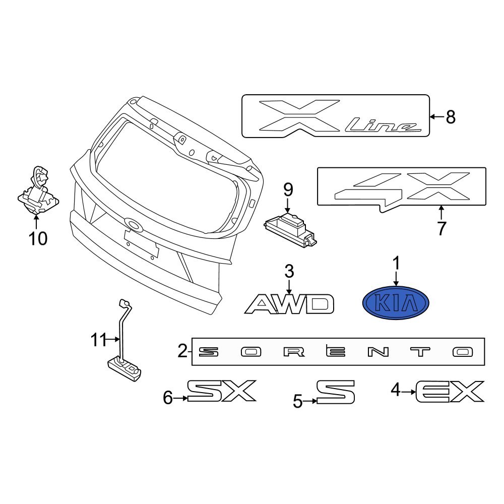 Kia OE 86300R5000 - Rear Hatch Emblem